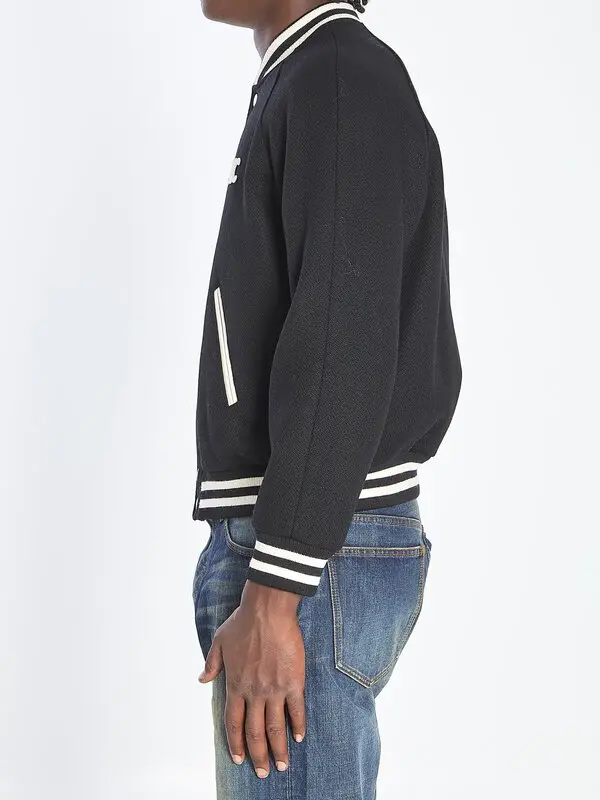 Celine Embroidered Logo Casual Jacket - Black