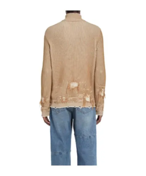 MAISON MARGIELA Ribbed Knit Distressed Cardigan