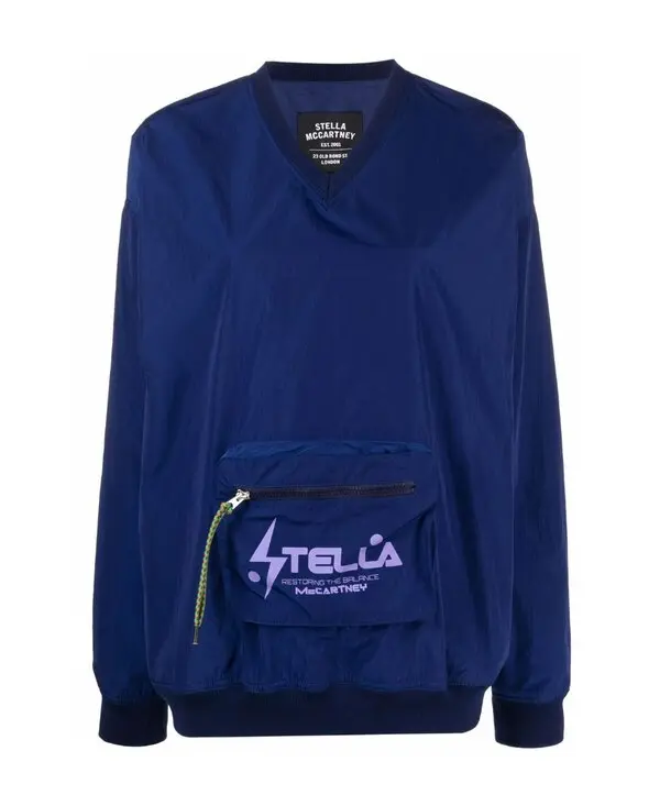 Stella McCartney V-neck Pouch Pocket Sweatshirt
