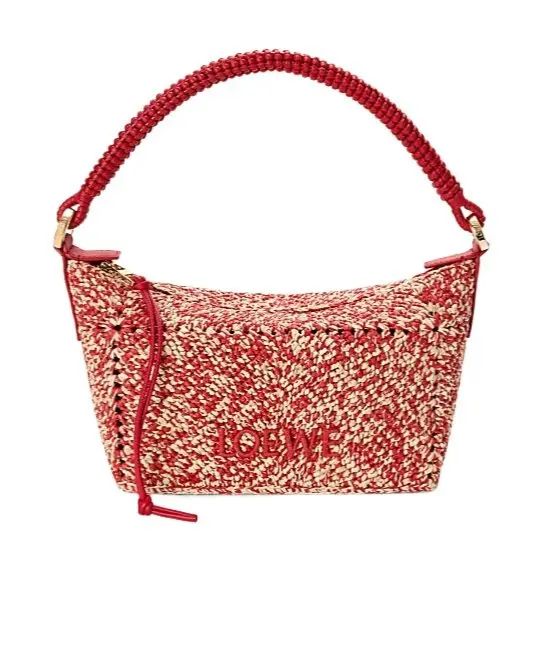 Loewe Cala Mini Bag In Melange Raffia
