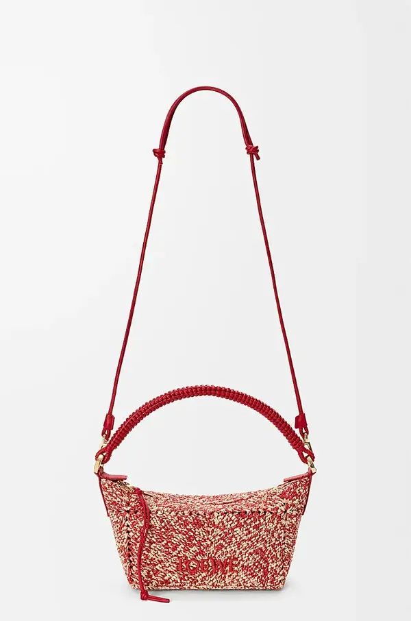 Loewe Cala Mini Bag In Melange Raffia