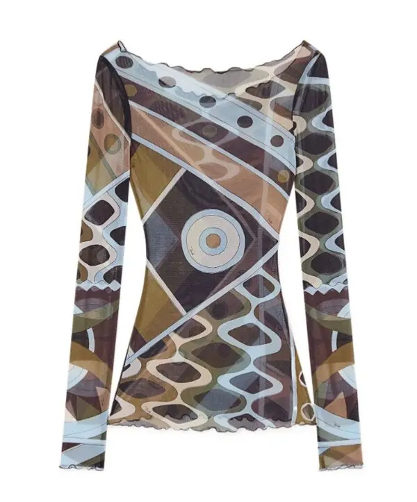 Emilio Pucci Printed Tulle Long-sleeve T-shirt - Multicolor