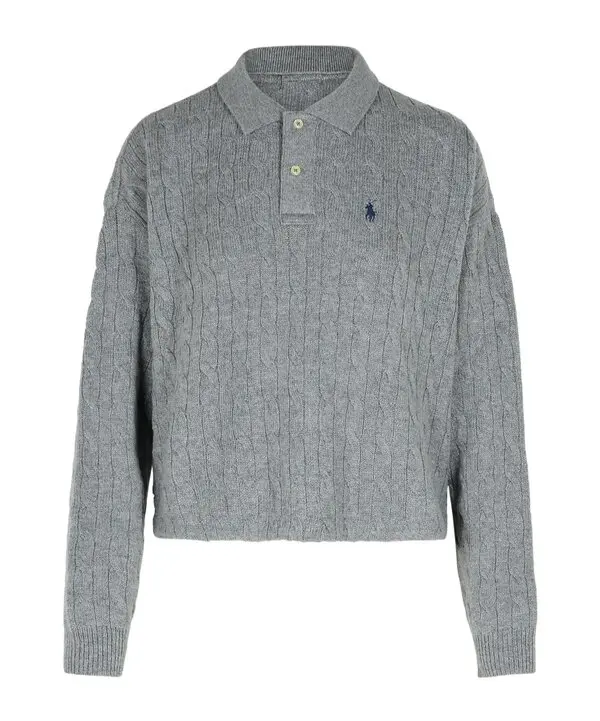 Polo Ralph Lauren Pony Embroidered Cable-knit Polo Shirt