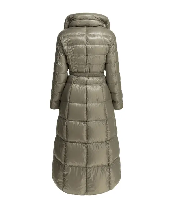 Herno Belted Long Quilted Shiny Jacket