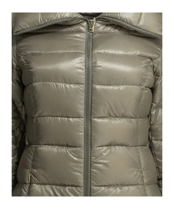 Herno Belted Long Quilted Shiny Jacket