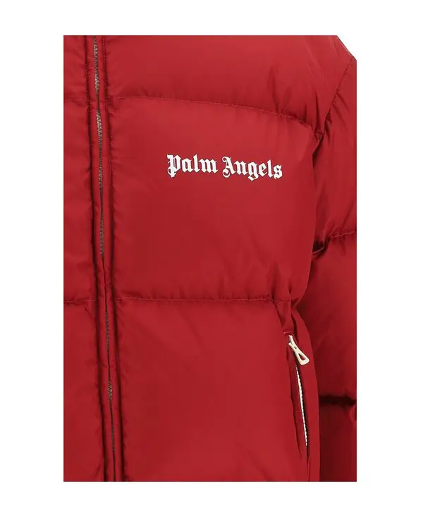 Palm Angels Logo Print Down-feather Padded Jacket - Red