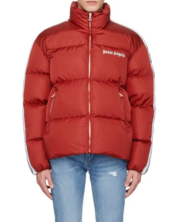 Palm Angels Logo Print Down-feather Padded Jacket - Red
