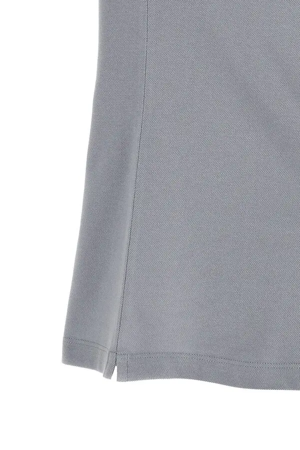 Brunello Cucinelli Logo Detailed Short Sleeved Polo Shirt - Gray