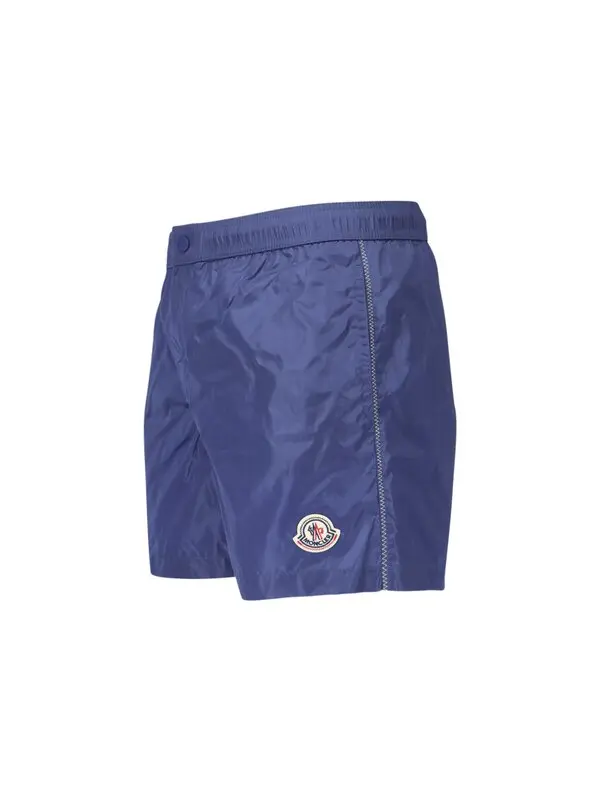 Moncler Logo Patch Swim Shorts - Blue