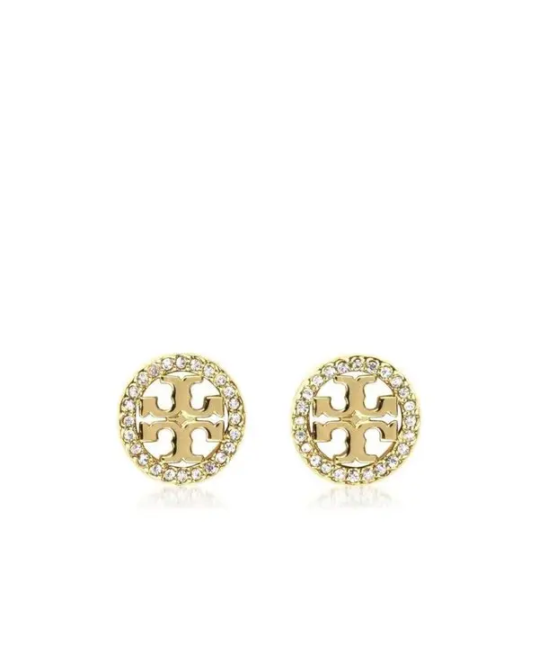 Tory Burch Miller Studded Logo Earrings - Yellow