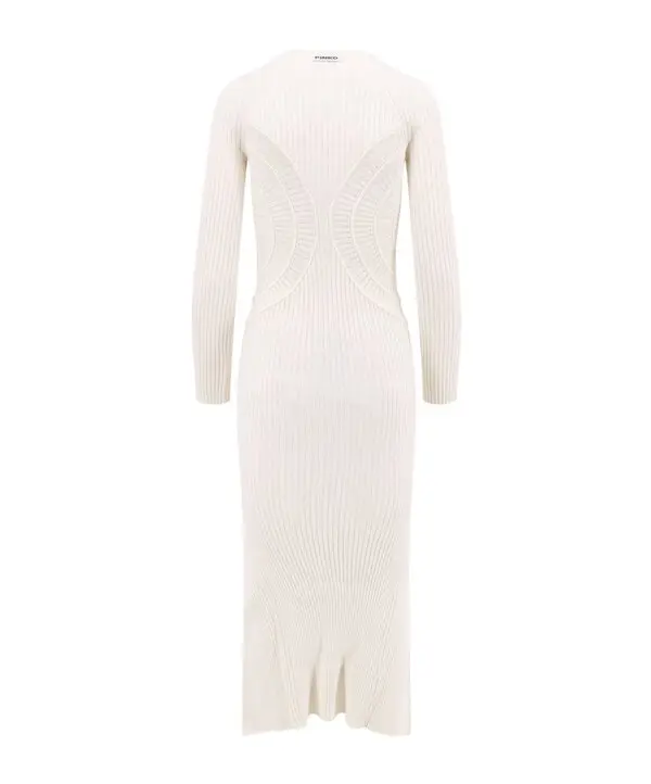 Pinko Slim-fitting Ribbed Knit Long Dress