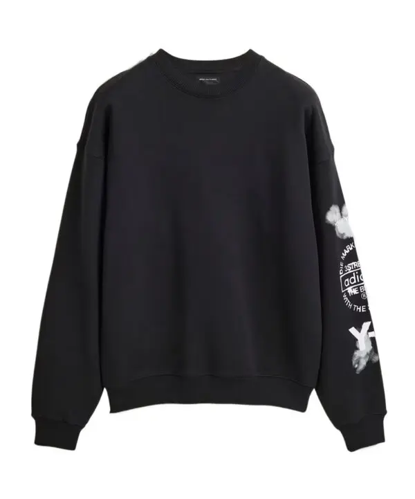 Y3 Cloud-print Crewneck Sweatshirt - Black