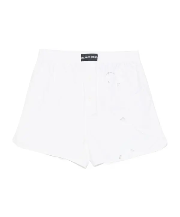 MARINE SERRE Embroidered Boxer Shorts - White