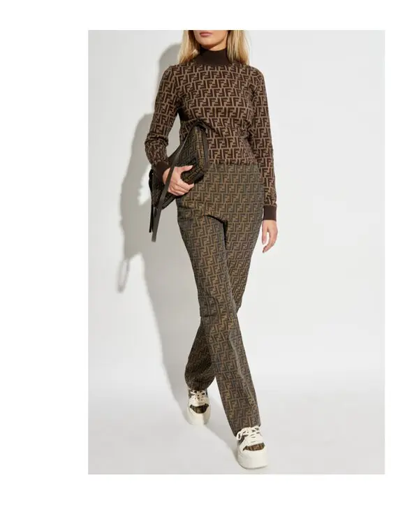 Fendi Ff Motif Straight-leg Trousers