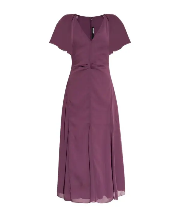 ROTATE BY BIRGER CHRISTENSEN Flutter-sleeve Recycled Polyester Dress