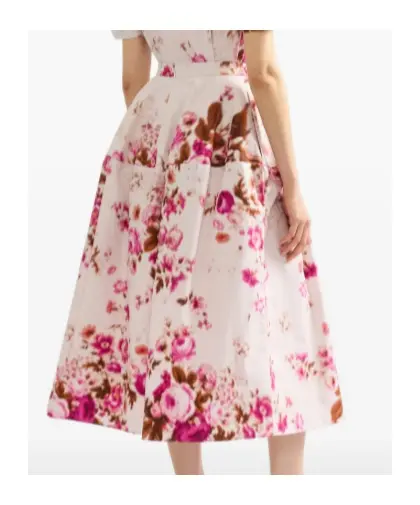 Erdem Floral Pattern A-line Midi Skirt - Pink