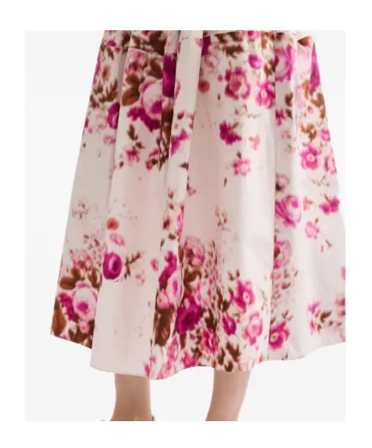 Erdem Floral Pattern A-line Midi Skirt - Pink