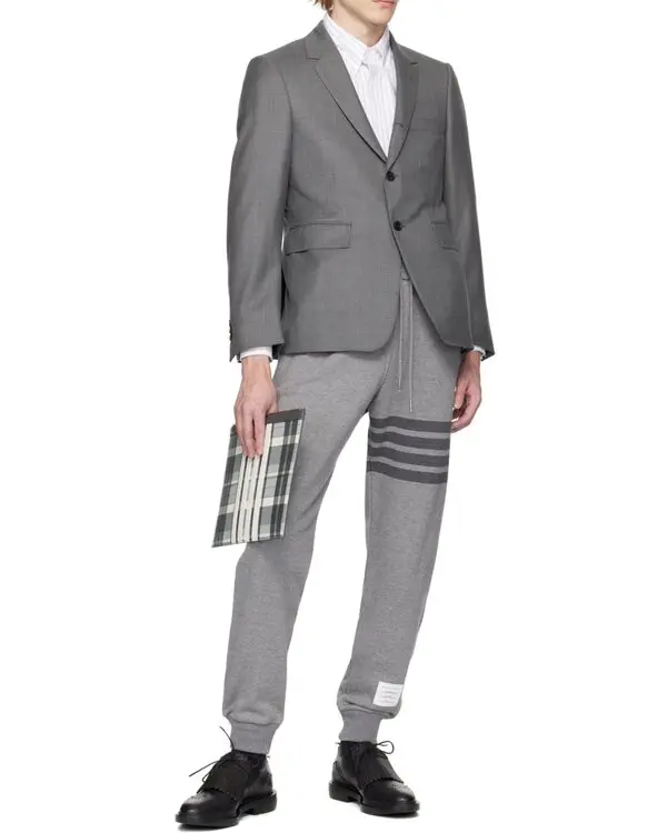 Thom Browne Checkered Zipped Clutch Bag - Gray