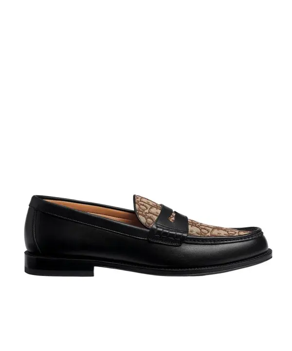 Dior Pattern Panel Loafers - Black