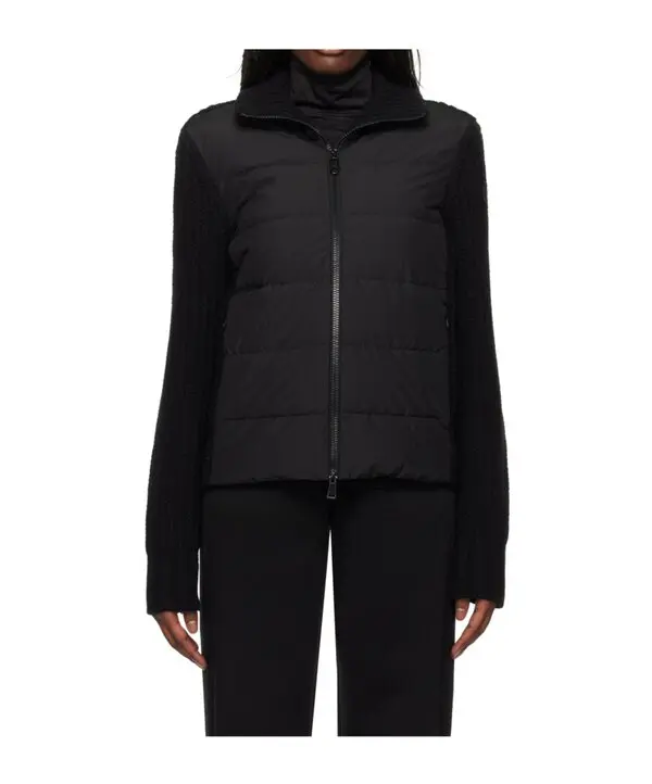 Moncler Zip-up Padded Knit Cardigan