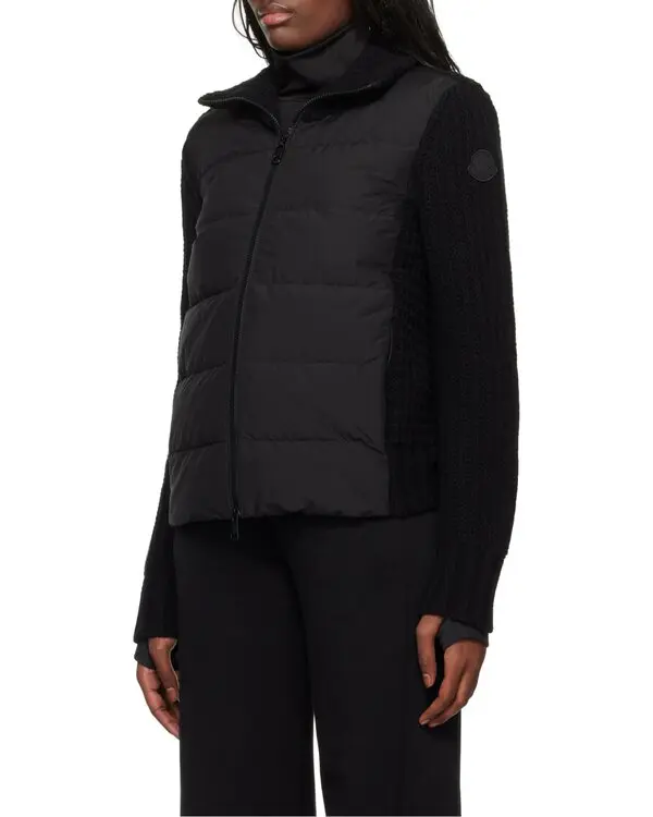 Moncler Zip-up Padded Knit Cardigan