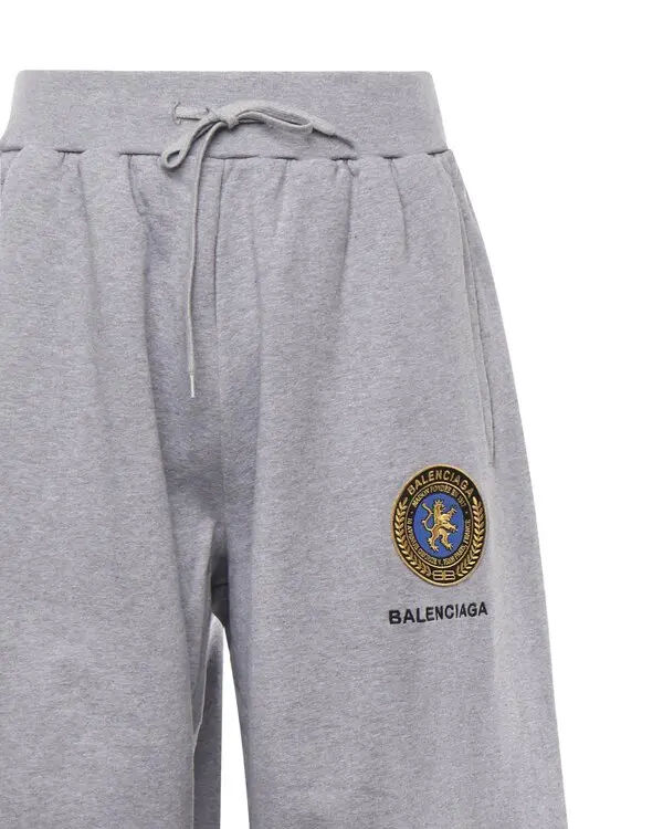 Balenciaga Logo Embroidered Drawstring-waist Pants - Grey