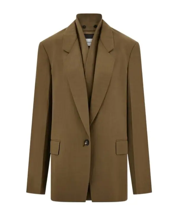 FERRAGAMO Notched Lapel Single-breasted Blazer - Lead