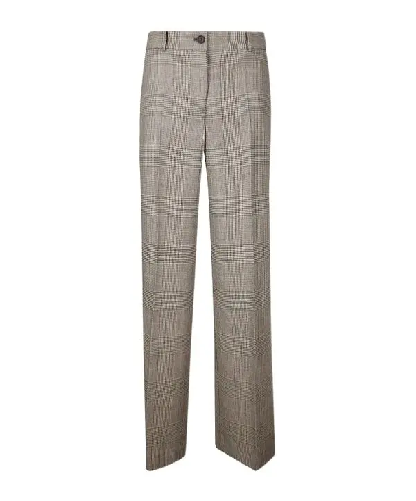 P.a.r.o.s.h High-waist Checked Flared Trousers