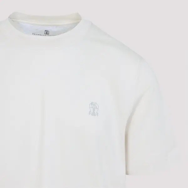 Brunello Cucinelli Logo Detailed Crewneck T-shirt - White