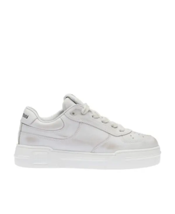 Miu Miu Bleached Leather Sneakers - White