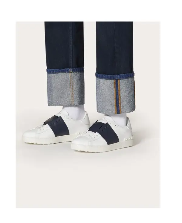 Valentino Garavani Open Round Toe Sneakers - White/ocean