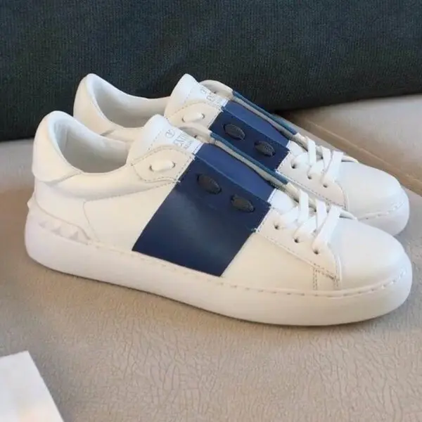 Valentino Garavani Open Round Toe Sneakers - White/ocean