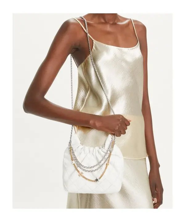 Tory Burch Fleming Distressed Top Handle Bag - Blanc