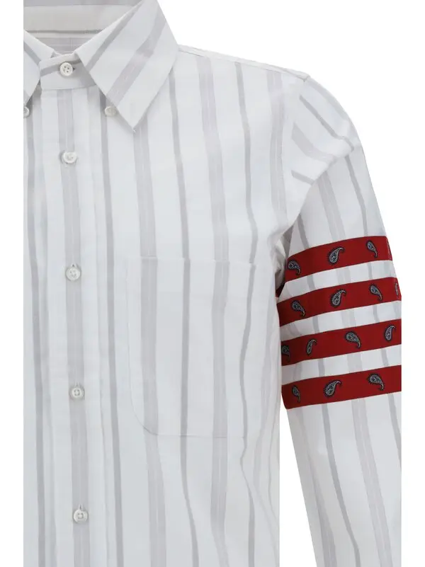 Thom Browne 4-bar Striped Buttoned Shirt