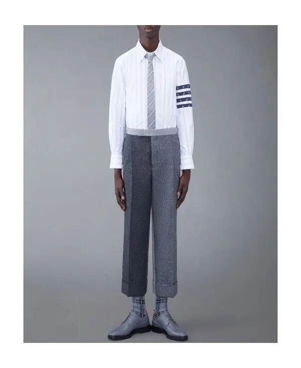 Thom Browne 4-bar Striped Buttoned Shirt