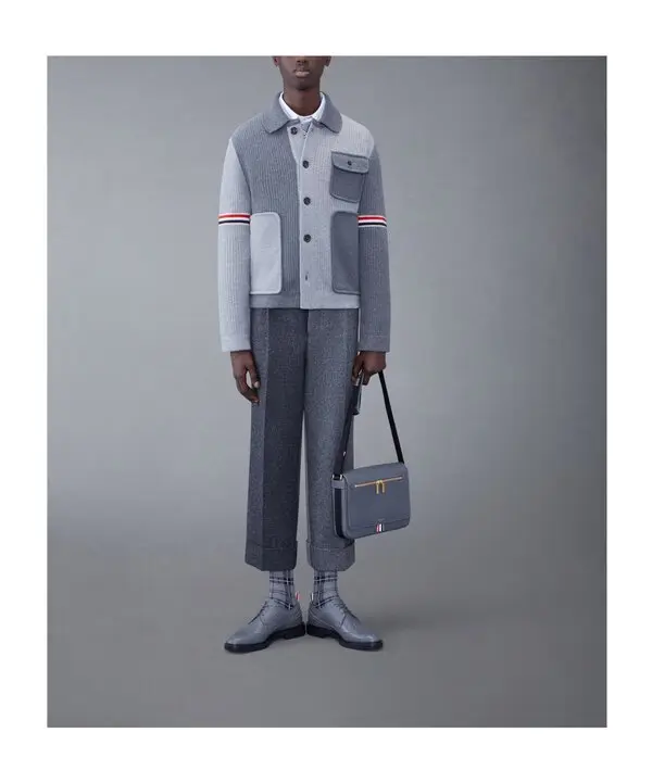 Thom Browne 4-bar Striped Buttoned Shirt