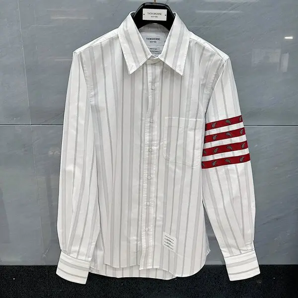 Thom Browne 4-bar Striped Buttoned Shirt