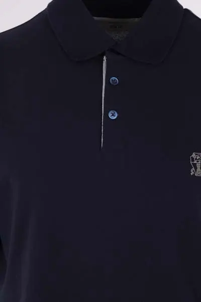 Brunello Cucinelli Embroidered Cotton Polo Shirt