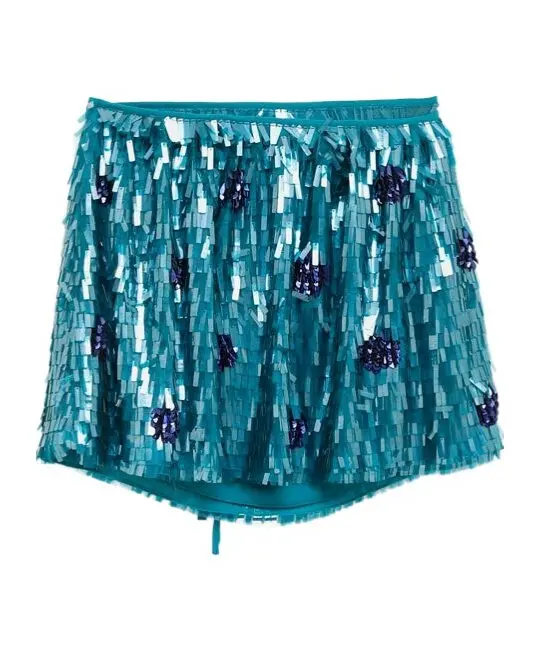 Dries Van Noten Sequined Midi Skirt - Blue