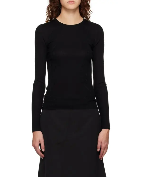 Theory Ribbed Knit Long Sleeve Top