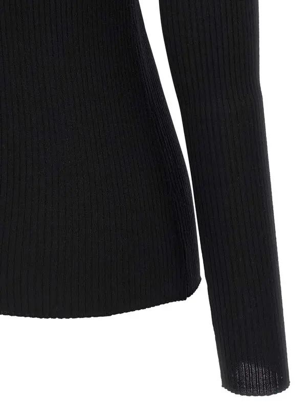 Theory Ribbed Knit Long Sleeve Top