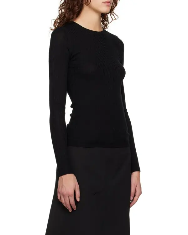 Theory Ribbed Knit Long Sleeve Top