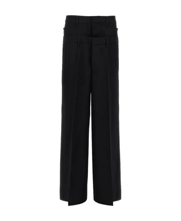 Dsquared2 Logo Detailed Wide-leg Trousers - Black