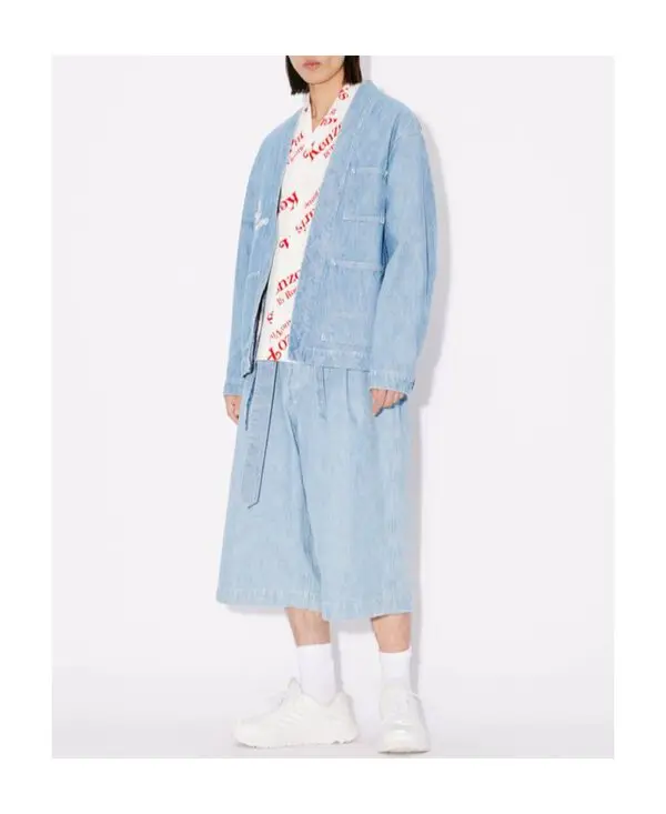 Kenzo Logo Embroidered Belted Kimono Jacket