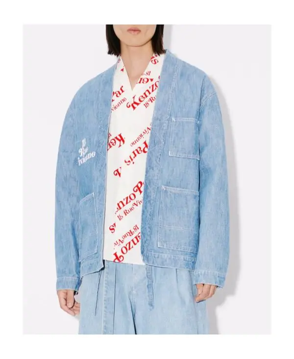Kenzo Logo Embroidered Belted Kimono Jacket