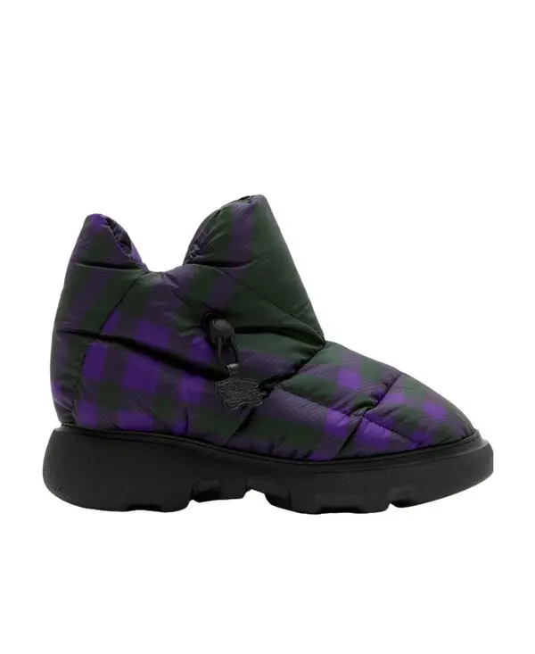 Burberry Padded Check Design Boots - Black