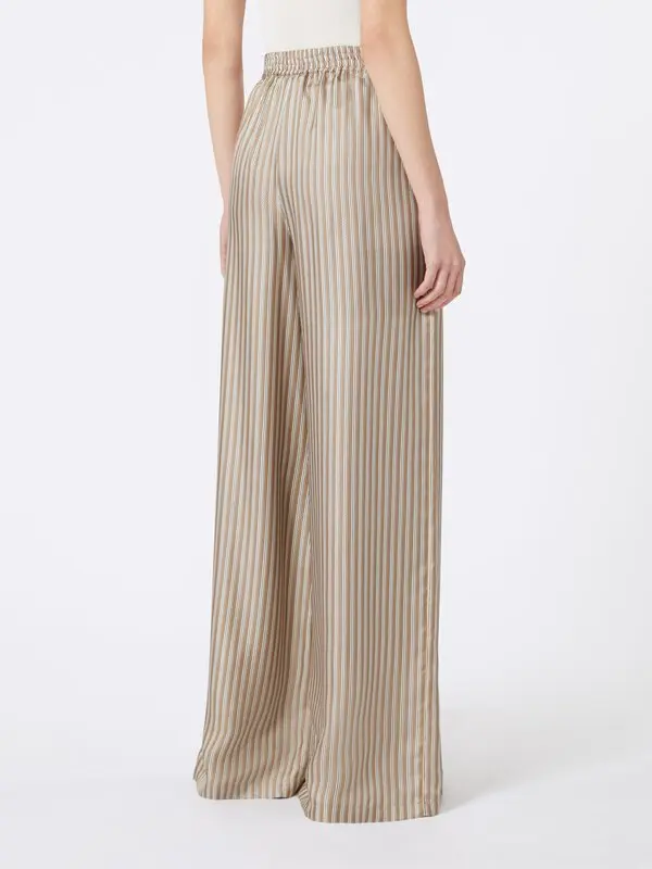 Max Mara Wide-leg Printed Silk Trousers