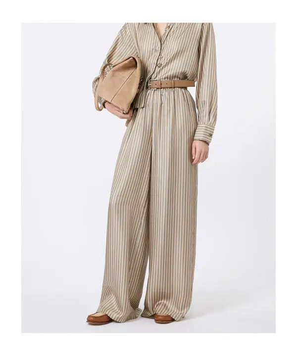 Max Mara Wide-leg Printed Silk Trousers