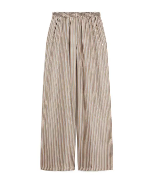 Max Mara Ladino Striped Wide-leg Trousers - Hazelnut