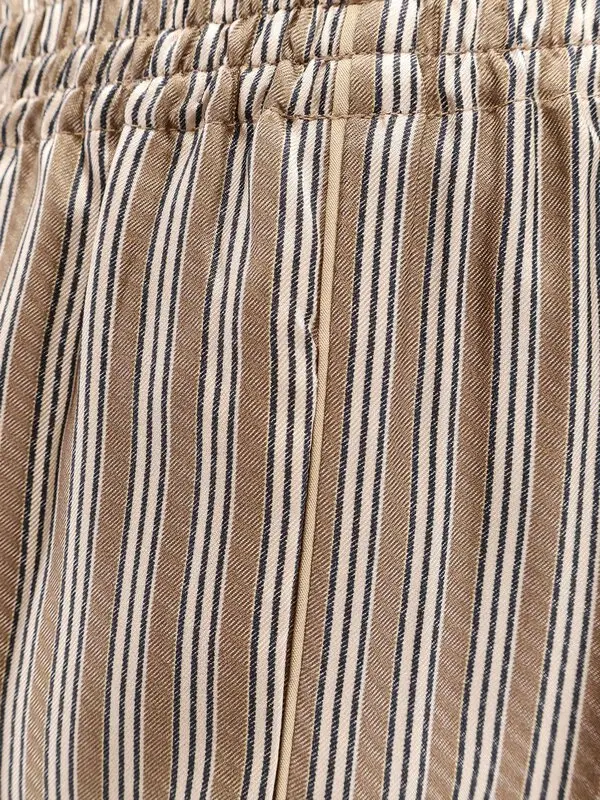 Max Mara Ladino Striped Wide-leg Trousers - Hazelnut
